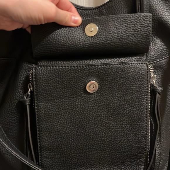 Black Rivet | Bags | Black Rivet Black Leather Tote New | Poshmark